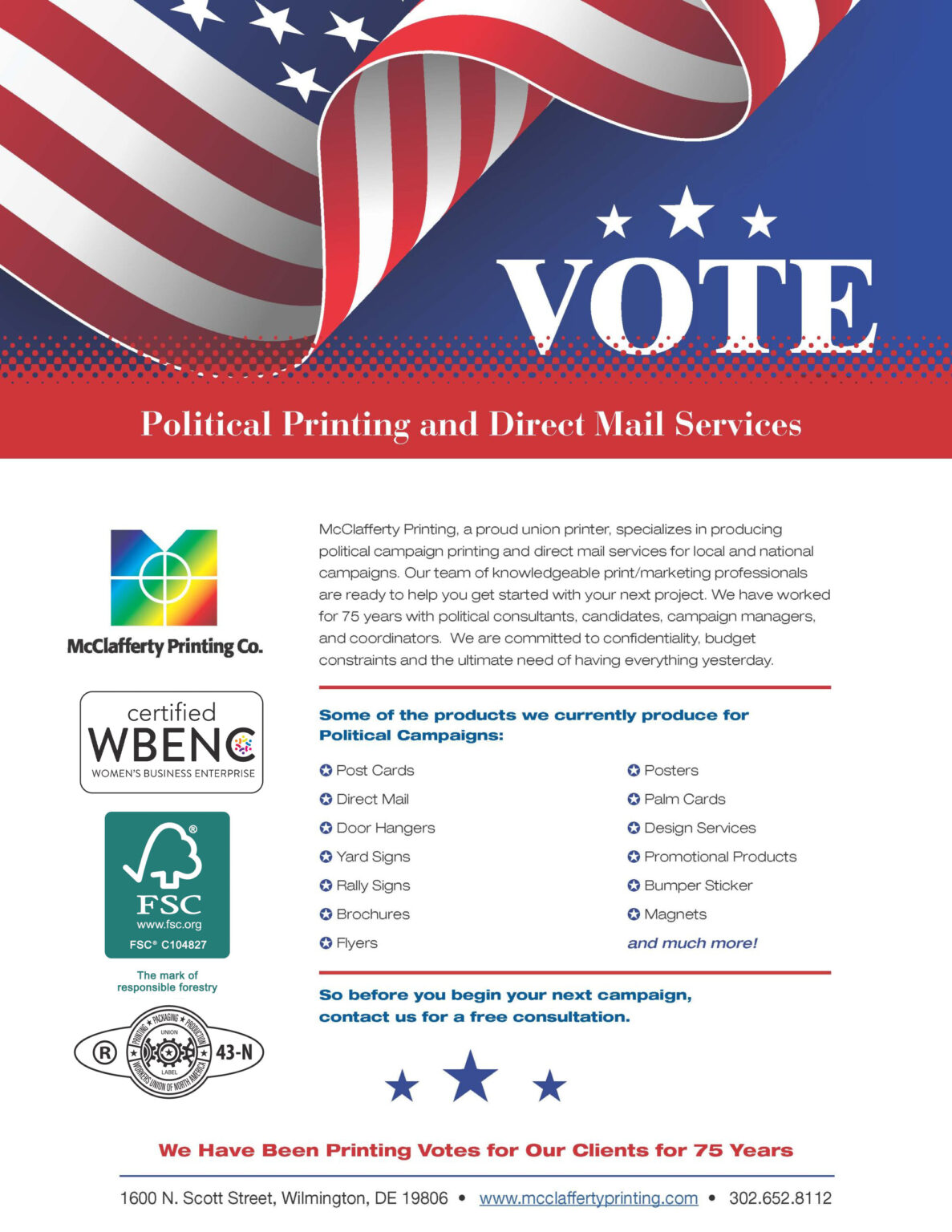 Mail Services / Political Marketing in Delaware | McClafferty Printing